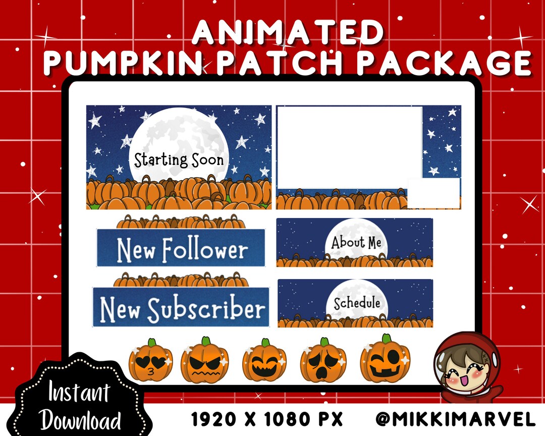 Animated Pumpkin Patch Overlay Package for Twitch Streamers - Etsy