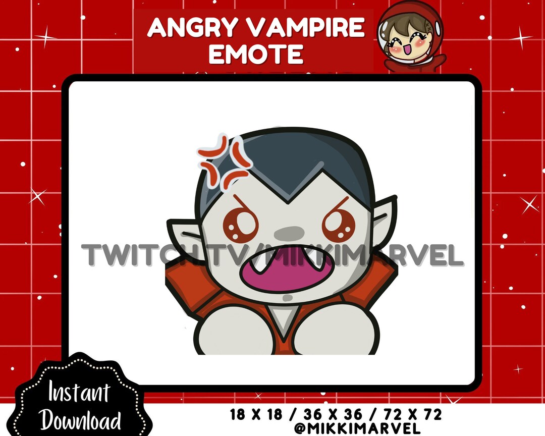 Angry Mad Dracula Vampire Emote for Halloween Twitch Streamers - Etsy