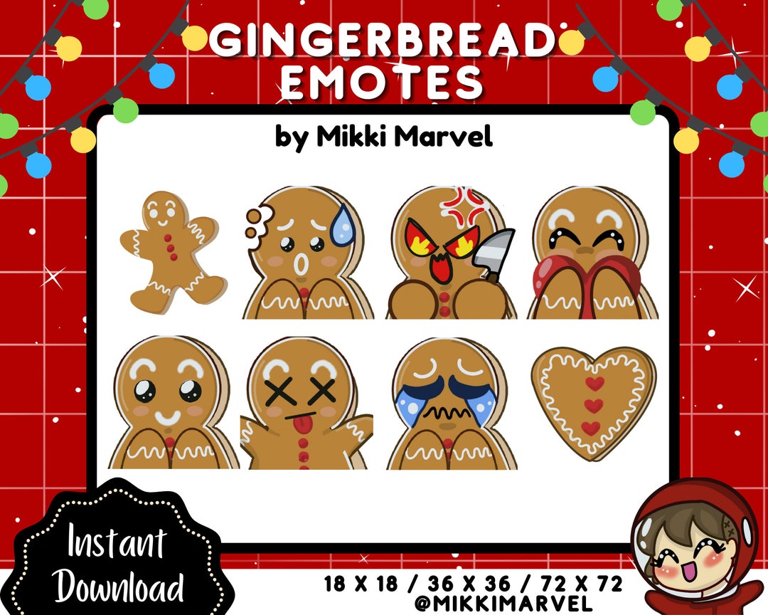 Gingerbread Holiday Emotes for Streamers | Twitch, Youtube, Discord - Etsy