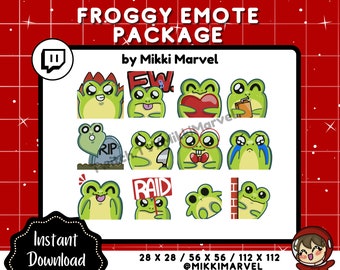 Confetti Frog Animated Emote for Awesome Streamers, Froggy Celebration ...