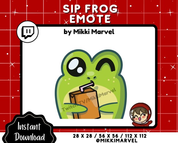 Sip Frog Emote for Twitch Streamers - Etsy