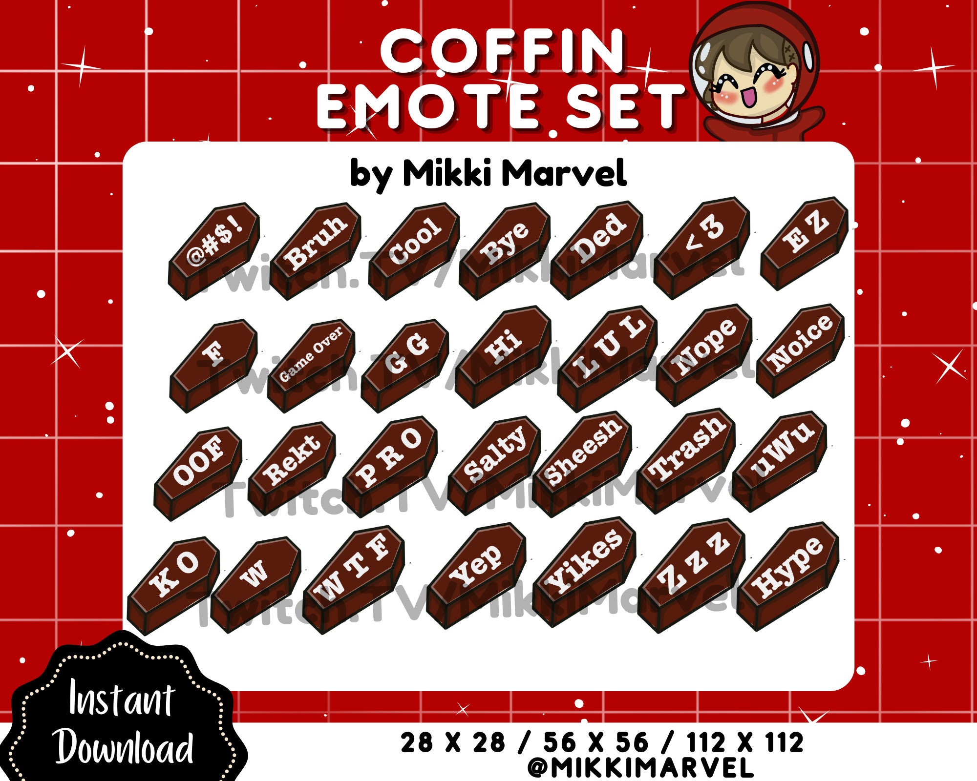 Coffin Halloween Emotes for Twitch Streamers - Etsy
