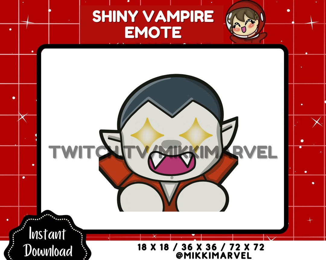 Shiny Dracula Vampire Emote for Halloween Twitch Streamers - Etsy