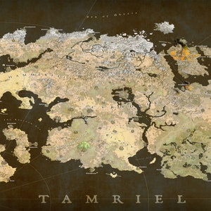Tamriel Map From the Elder Scrolls Digital Download - Etsy