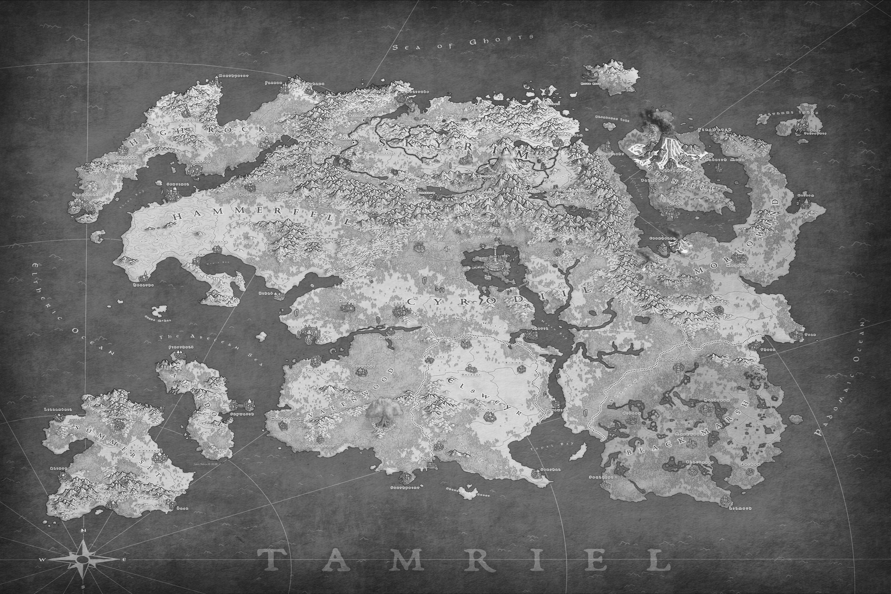 Tamriel Map From the Elder Scrolls Digital Download - Etsy