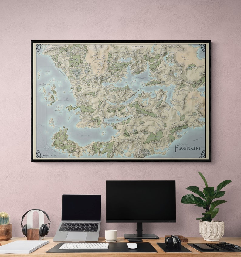 Buy Faerun Map From Forgotten Realms Poster Online in India - Etsy