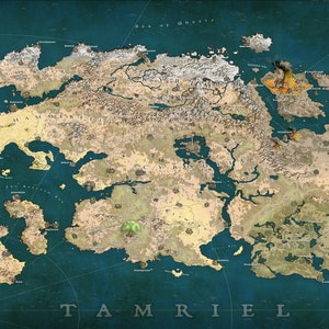 Tamriel Map From the Elder Scrolls Digital Download - Etsy