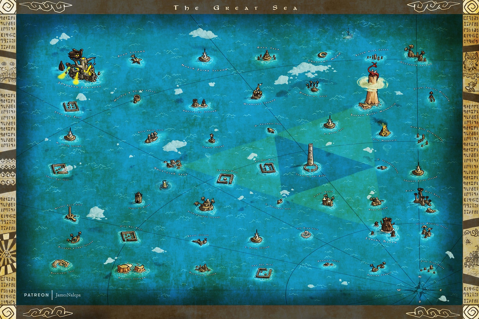 The Legend of Zelda: the Wind Waker Map Digital Download - Etsy