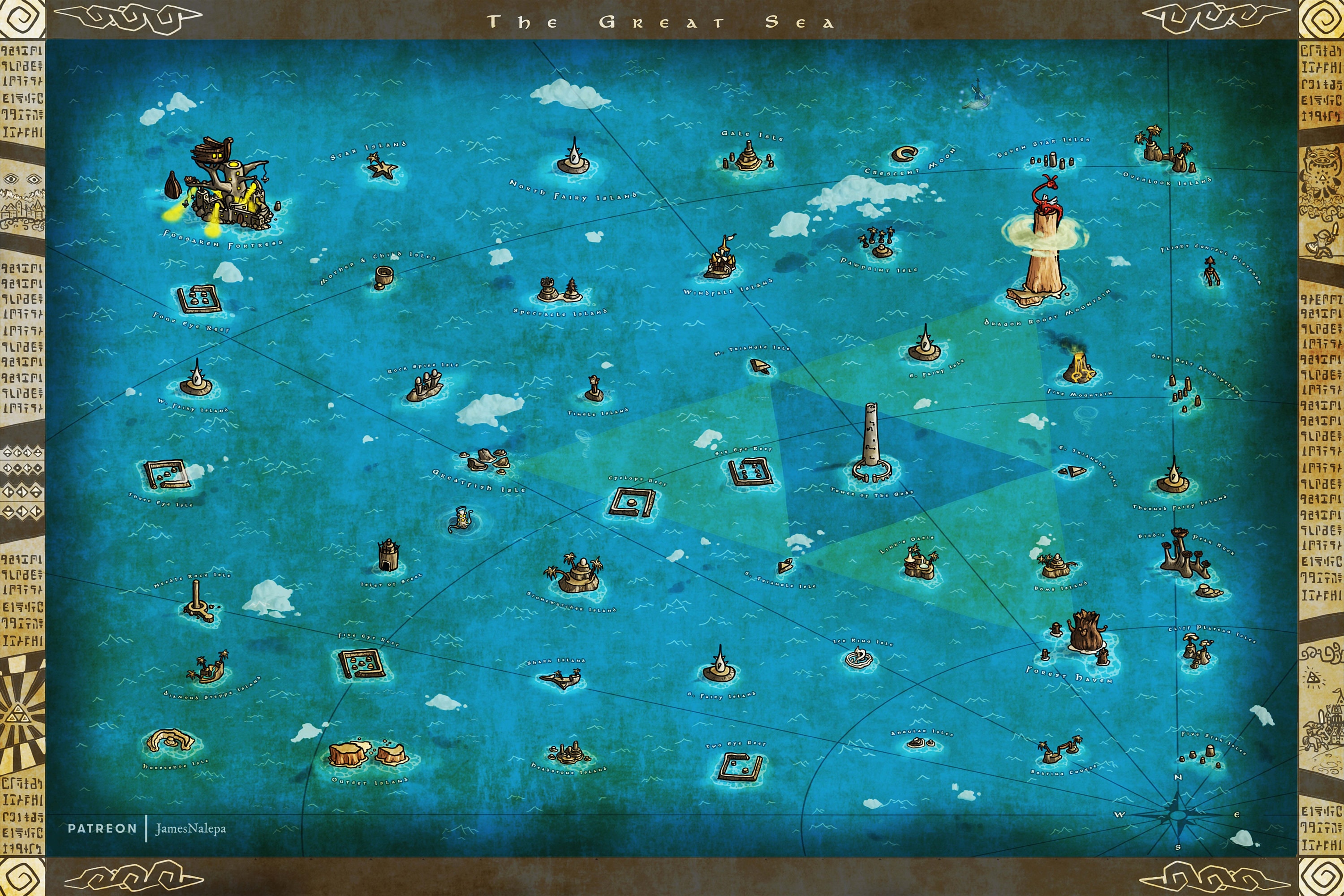 The Legend of Zelda: the Wind Waker Map Digital Download - Etsy