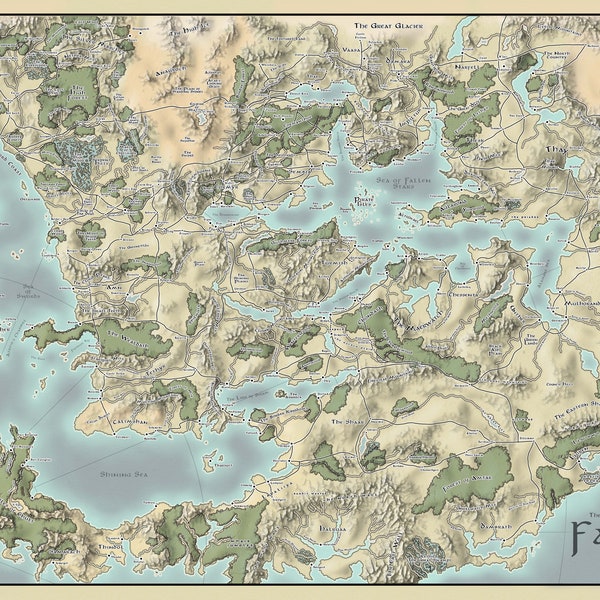 Complete Map of Faerun - Etsy Australia