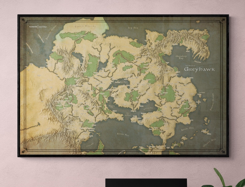 Greyhawk Map From Dungeons & Dragons Poster - Etsy