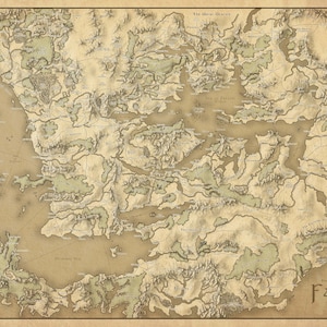 Parchment Version of Faerun Map From Forgotten Realms Poster - Etsy
