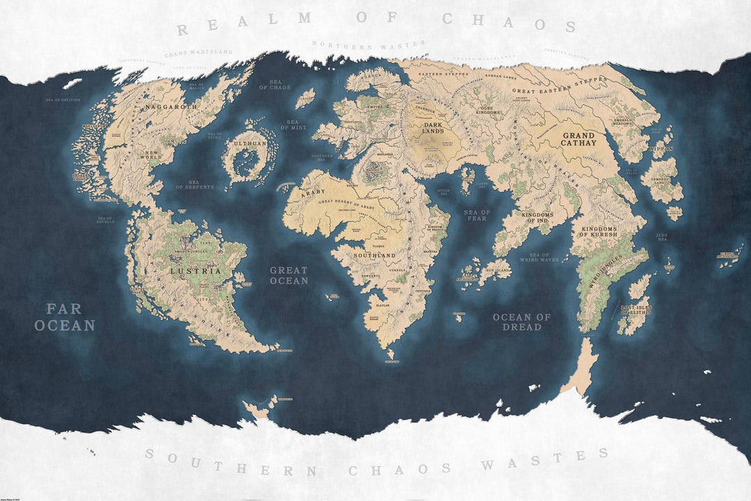 Warhammer Fantasy Map Poster - Etsy