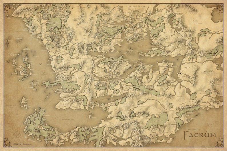 Faerun Map From Forgotten Realms Digital Download - Etsy