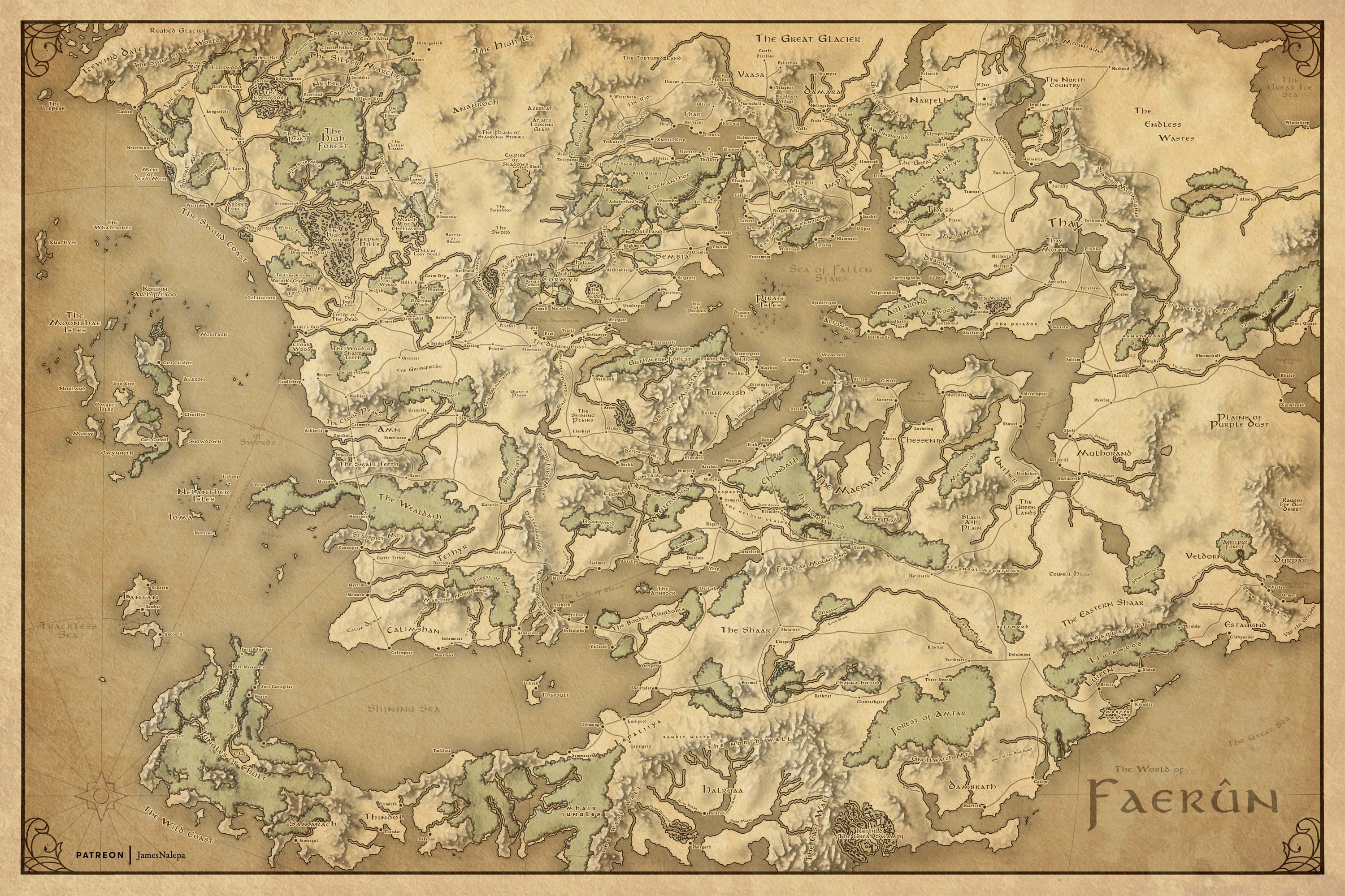 Faerun Map From Forgotten Realms Digital Download - Etsy