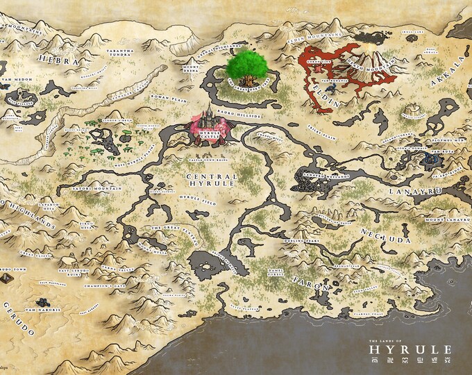 Breath of the Wild Hyrule Map Poster - Etsy