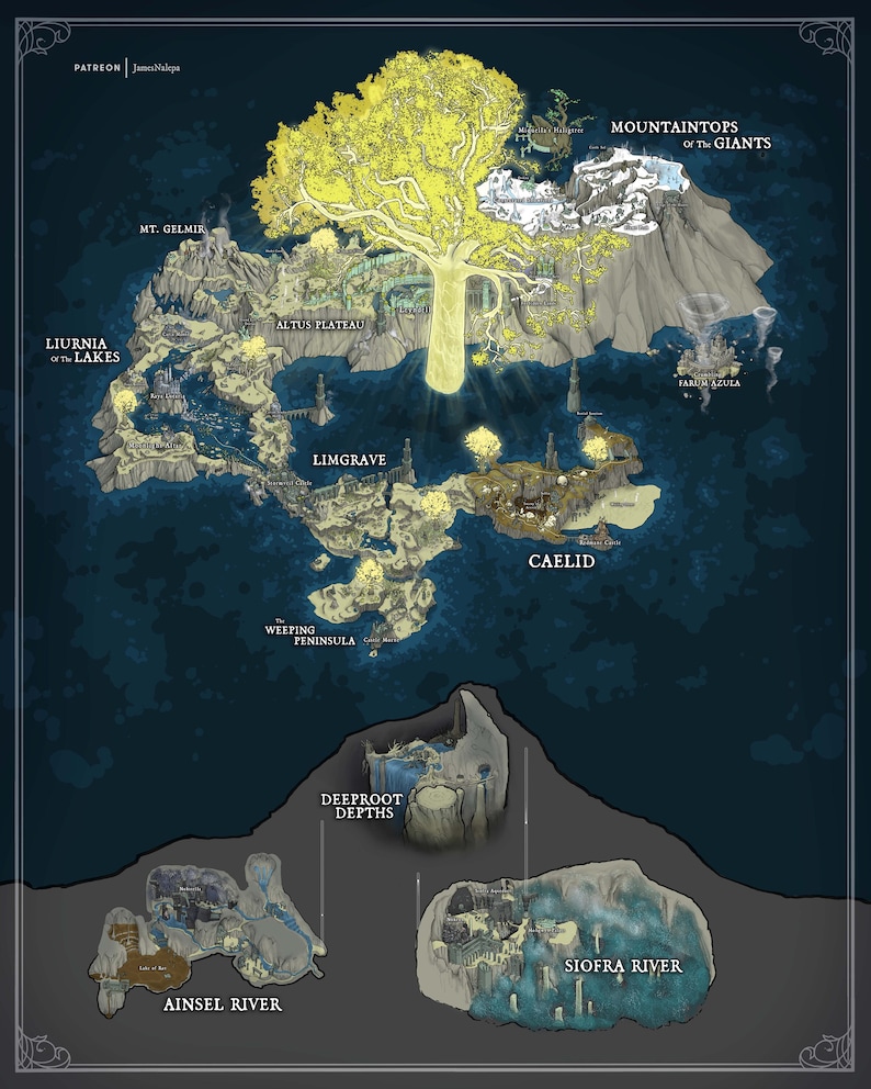 Buy Elden Ring World Map the Lands Between Online in India - Etsy