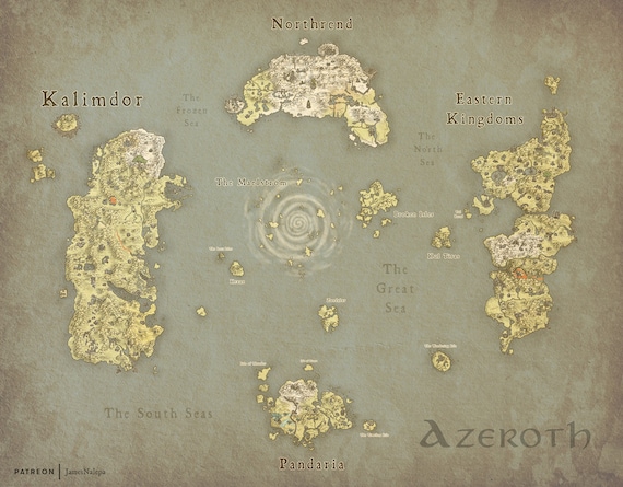 Azeroth Map Poster