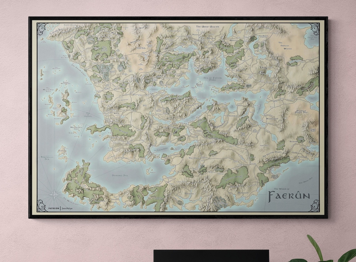 Faerun Map From Forgotten Realms Poster - Etsy