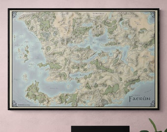 Dungeons and Dragons: Forgotten Realms Map Poster Wall Art Choose From ...