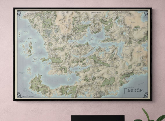 Faerun Map From Forgotten Realms Poster - Etsy