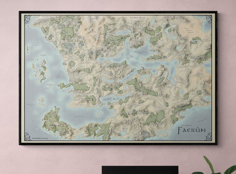 Faerun Map From Forgotten Realms Poster - Etsy