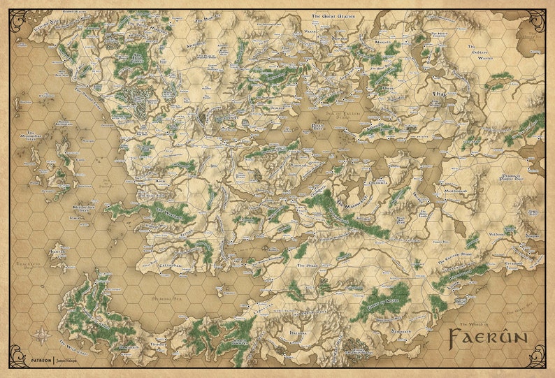 Faerun Map From Forgotten Realms Digital Download - Etsy Finland
