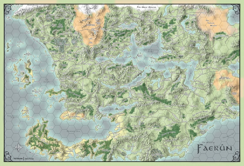 Faerun Map From Forgotten Realms Digital Download - Etsy Finland