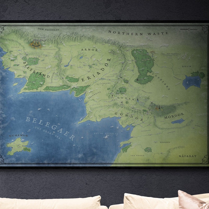 Middle Earth Map - Etsy