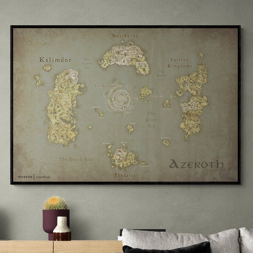 World of Warcraft Map of Azeroth Print Poster - Etsy