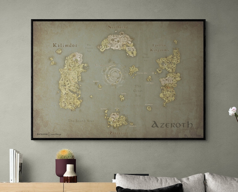 Azeroth Map From World of Warcraft Poster - Etsy