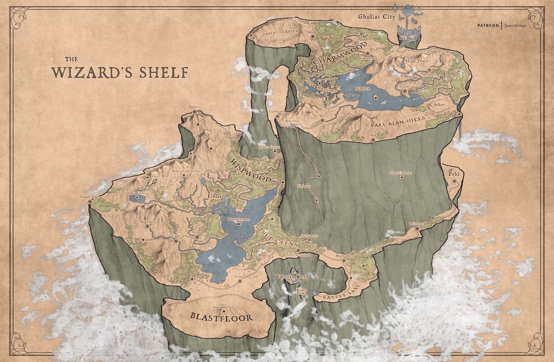 Wizard's Shelf Map From the World of Steps for D&D and Other Rpg's - Etsy