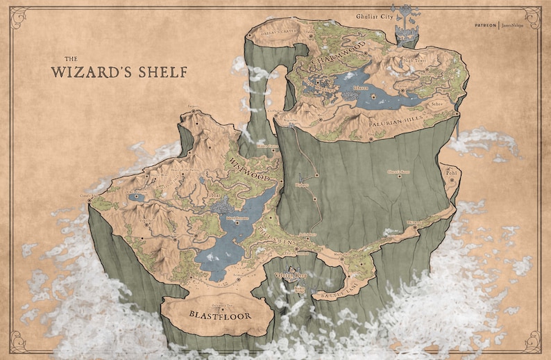 Wizard's Shelf Map From the World of Steps for D&D and Other Rpg's - Etsy