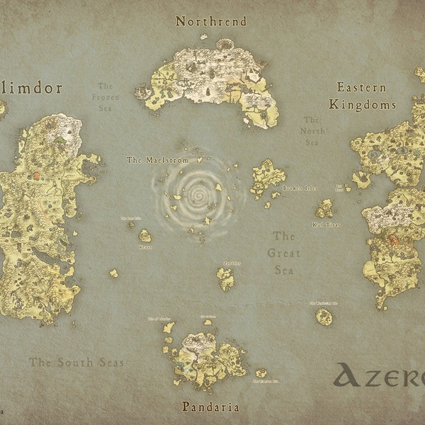 Azeroth Map - Etsy