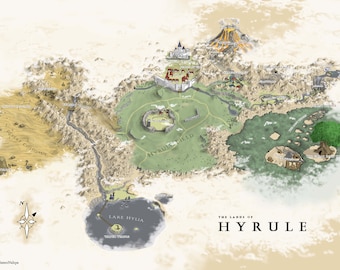 Ocarina of Time Hyrule Map Poster - Etsy