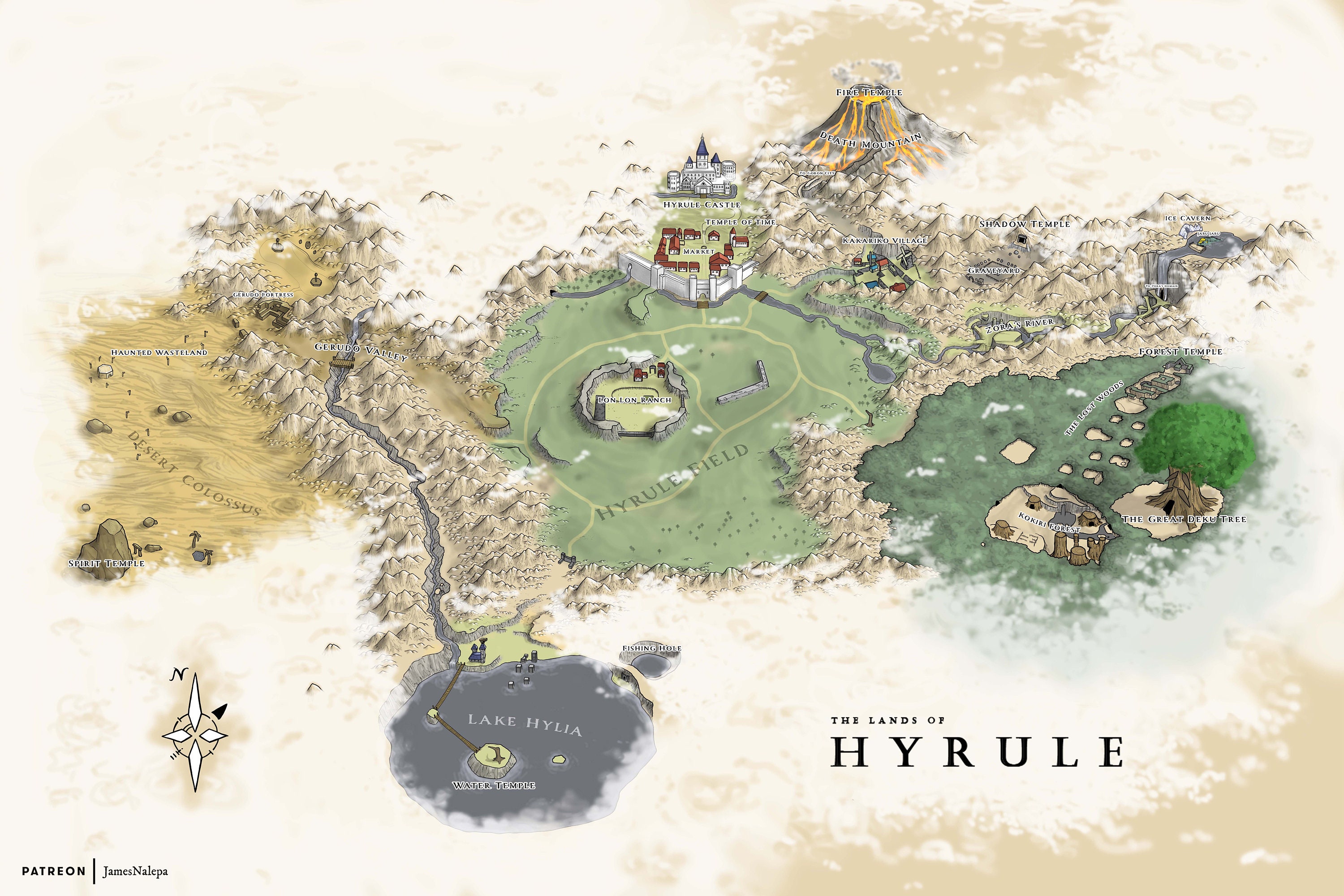 Ocarina of Time Hyrule Map Digital Download - Etsy