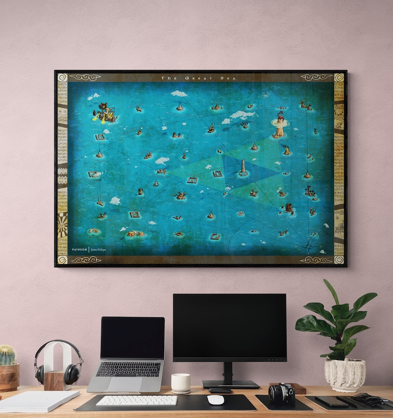 The Legend of Zelda: the Wind Waker World Map Poster - Etsy