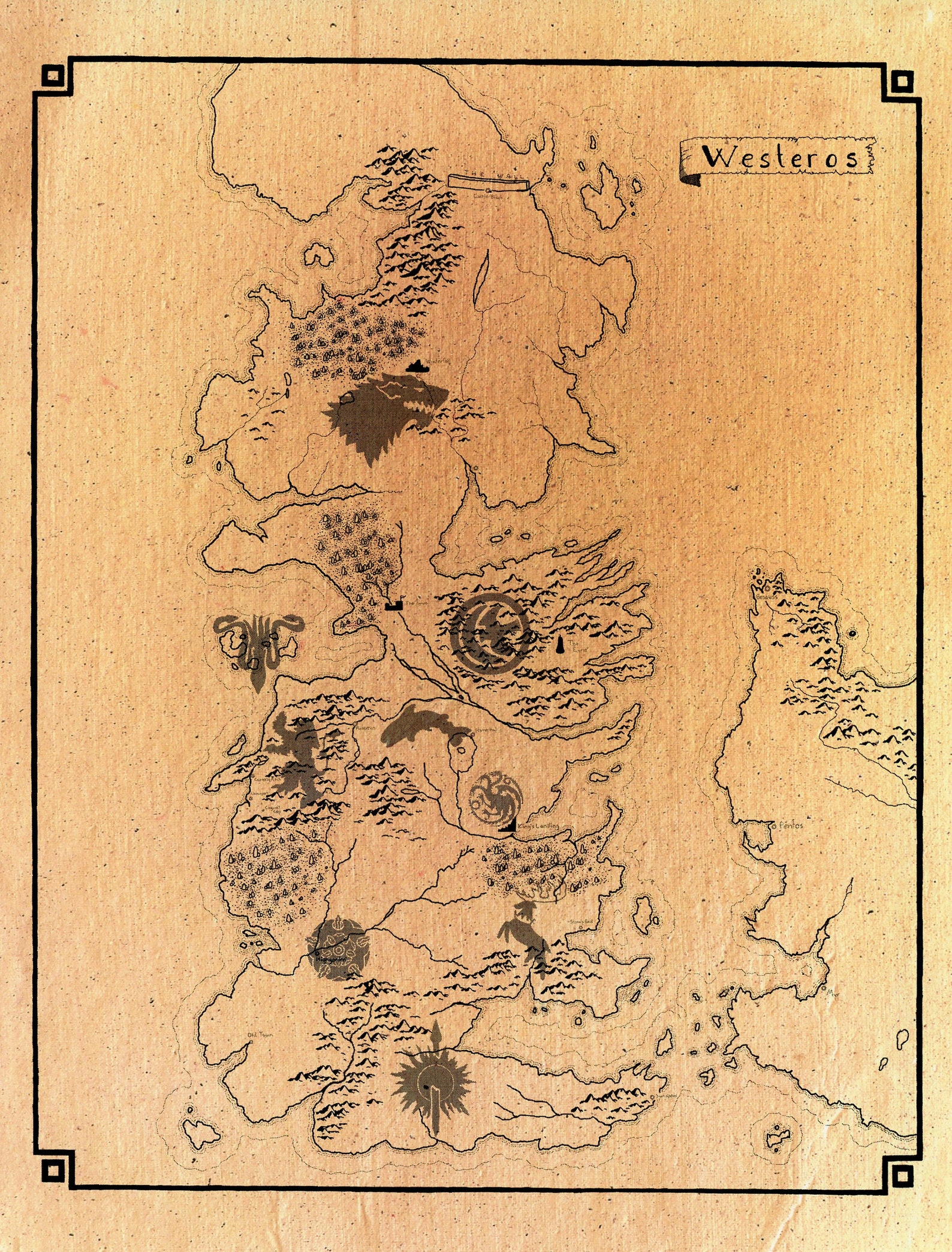 Westeros Map | Wall Art | Fantasy Map | Digital Art Print - Etsy