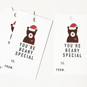 Set of 20 Christmas Gift Tags for Kids With Bear, Christmas Gift Tags ...