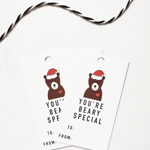 Set of 20 Christmas Gift Tags for Kids With Bear, Christmas Gift Tags ...