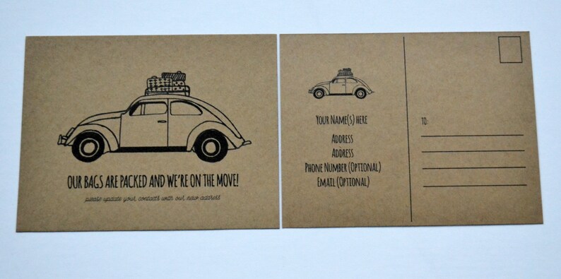 POSTCARD SET Address Update Cards Personalized Moving - Etsy Denmark