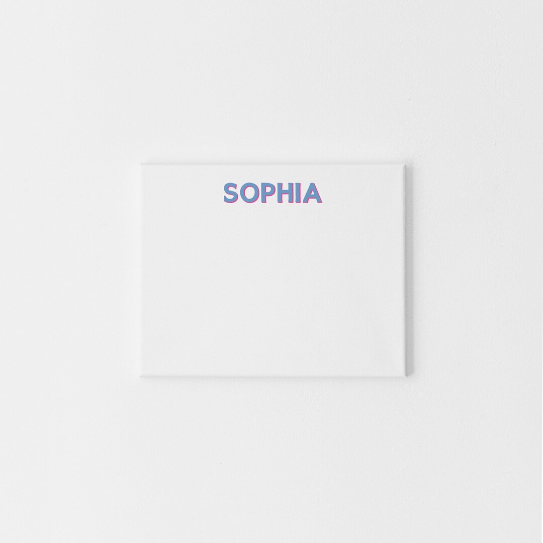 Simple Personalized Stationary With Block Letters, Modern Custom Note ...