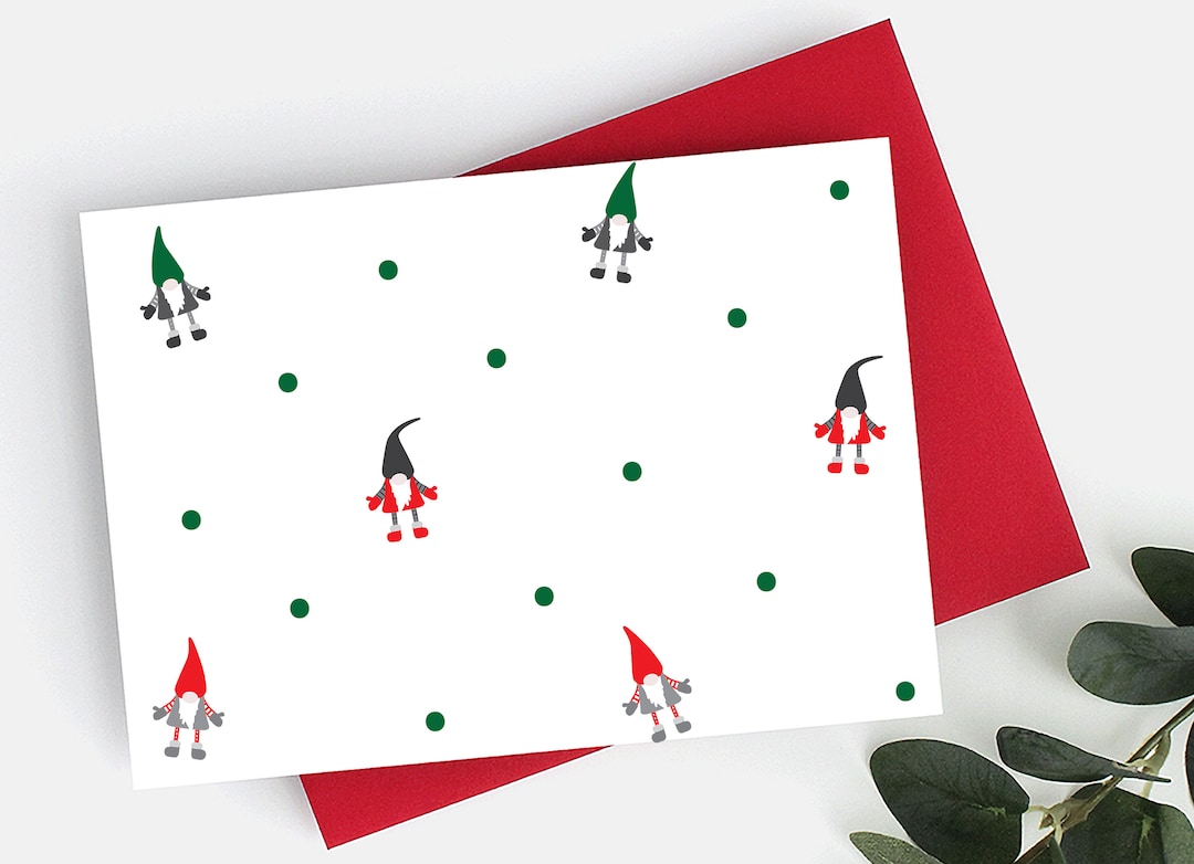Happy Holidays Gnome Stationery, Christmas Stationery, Holiday Cards ...