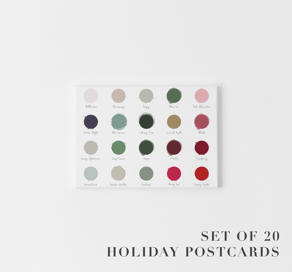 Colorful Holiday POSTCARD SET Christmas Postcard Holiday - Etsy
