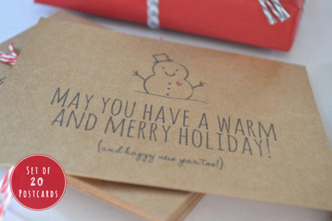 HOLIDAY POSTCARDS set of 20 Snowman Postcards, Holiday Stationery ...