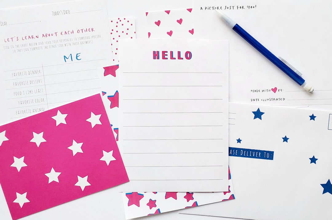 PEN PAL KIT for Kids, Pen Pal Set, Pen Pal Letters, Snail Mail, Letter ...