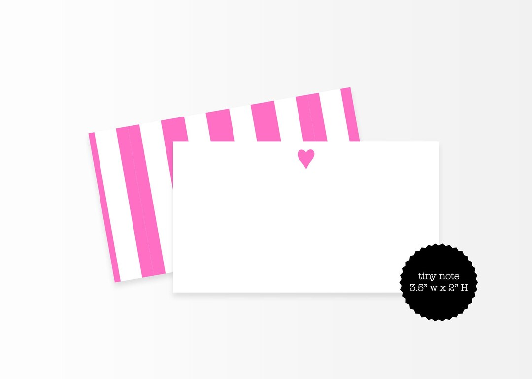 Pink Heart Mini Note Cards – Pink Mini Love Notes, Heart Mini ...