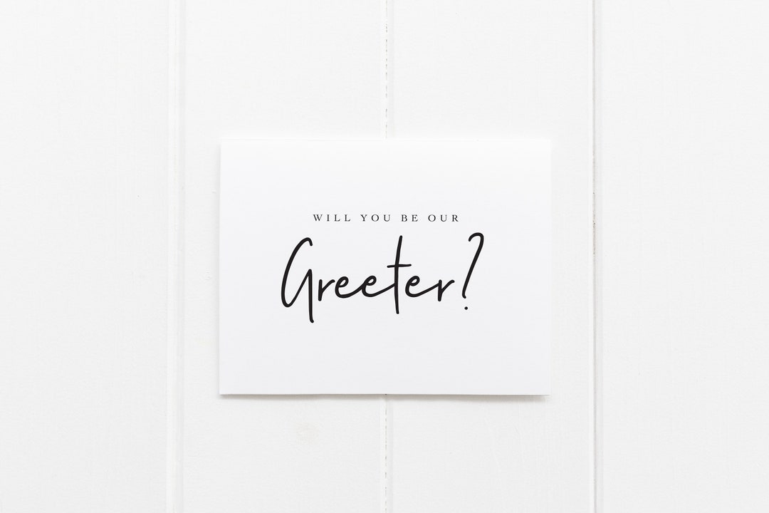 Will Be Our Greeter Proposal Card , Wedding Party Proposal Cards, Will ...