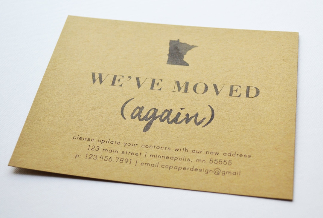 PERSONALIZED POSTCARD SET: We've Moved Again Postcards, Moving ...