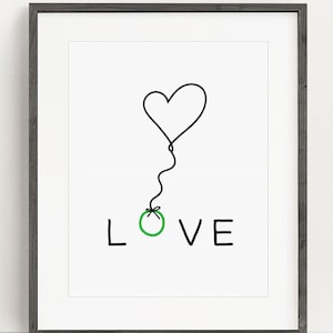Printable Wall Art, Downloadable Prints, Cute Love Print, Simple ...